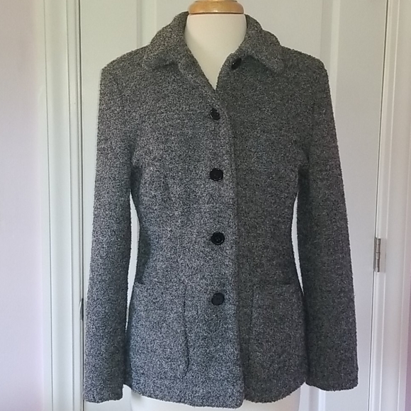 Sandro | Jackets & Coats | Vintage Sandro Gray Boucle Coat Size S ...